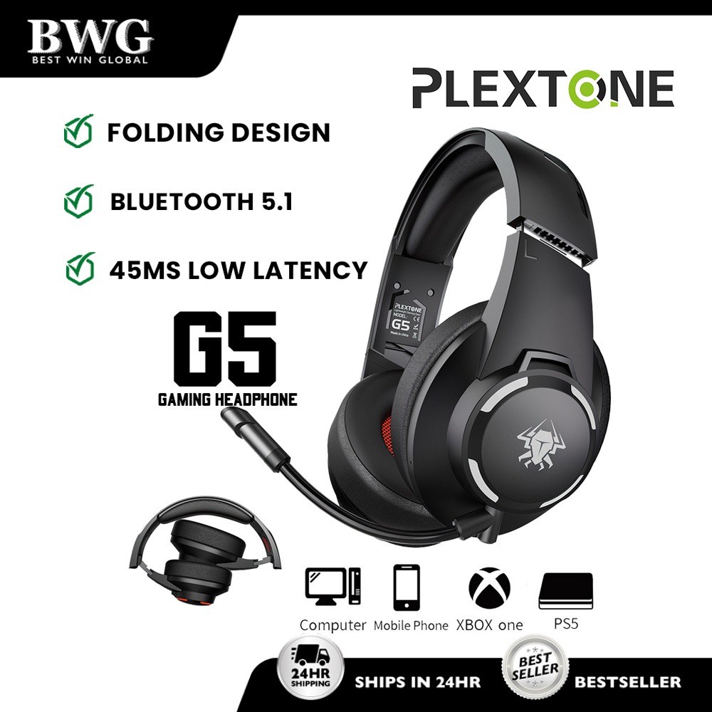 PLEXTONE G5 Foldable Gaming Wireless Headset with mic Noise Cancelling ...