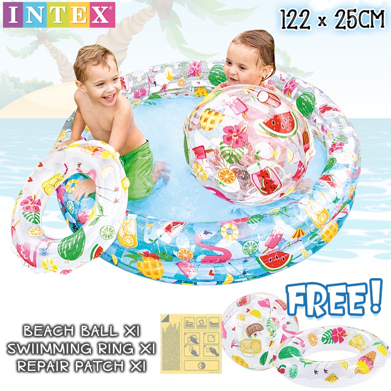 Intex 59469 & 59460 3/2 Ring Inflatable Play Swimming Pool Indoor ...