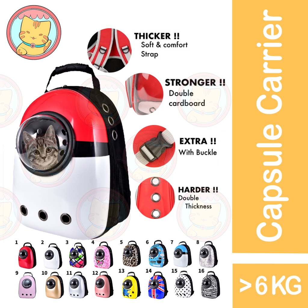 CAT Pet Bag Thickness Pet Capsule Carrier Carry Travel bag Beg Gelas ...