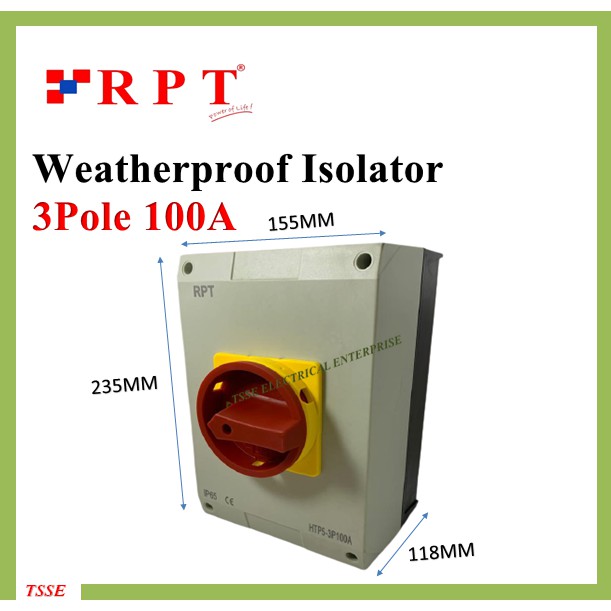 🔥Ready Stock🔥 Weatherproof Isolator Switch 3pole 100A IP65 | Shopee ...