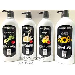 PERFUME GENERICS BODY & FOOT MASSAGE LOTION 1000ml(GINGER/LAVENDER/LEMONGRASS/SUNFLOWER ...