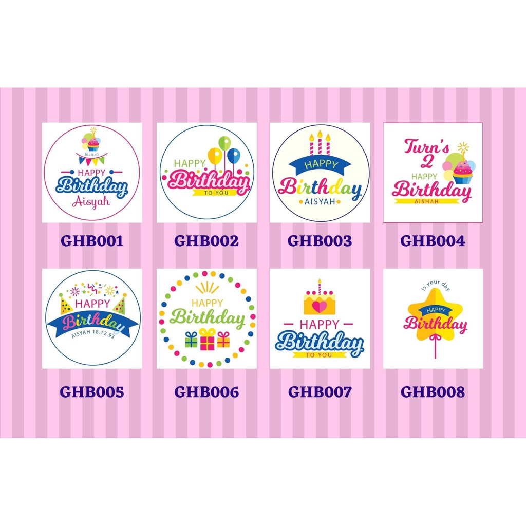 1PCS STICKER CUSTOM GOODIES BIRTHDAY / STICKER GOODIES BIRTHDAY PARTY ...