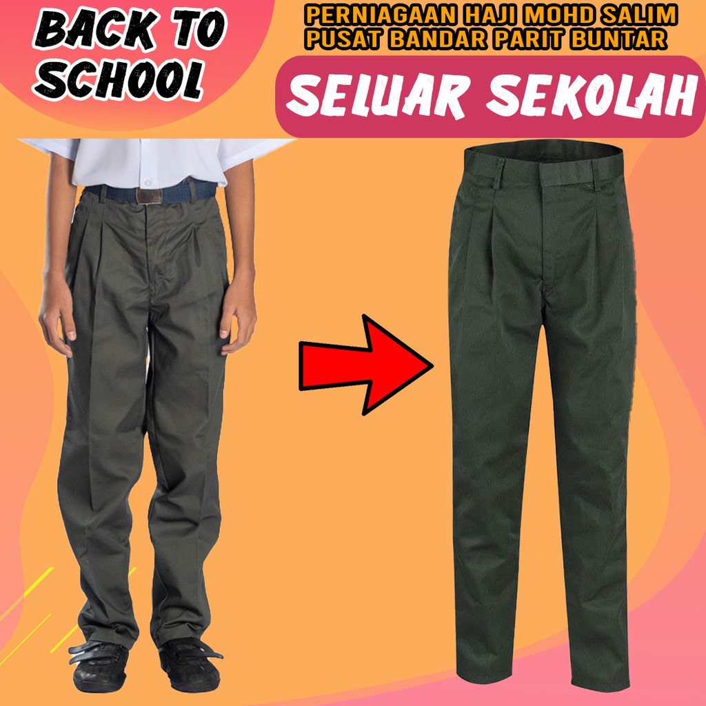 Seluar Sekolah Menengah Hijau Gelap Dark Green Secondary School Pants ...