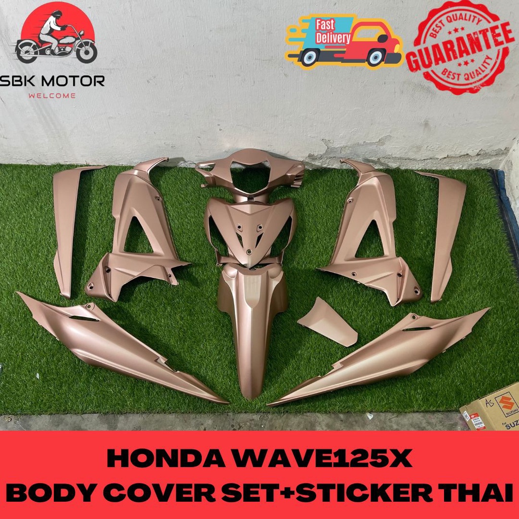 HLD HONDA WAVE125X ULTIMO BODY COVER SET ROSE GOLD WITH STICKER THAI ...