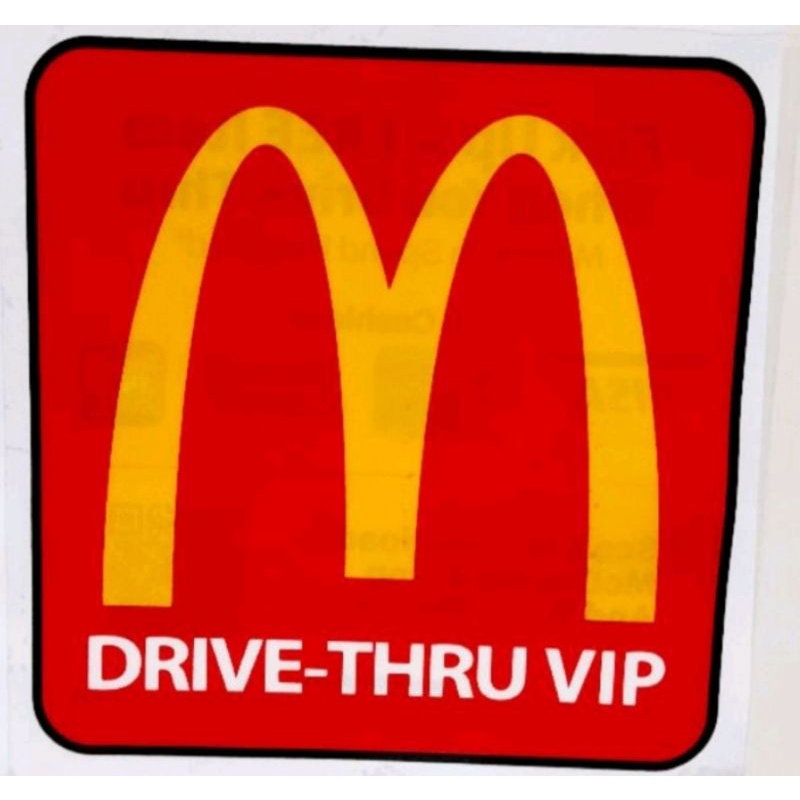 McDonald's McDonalds Mcd Mekdi Drive-Thru VIP Offer Car Sticker (2 ...