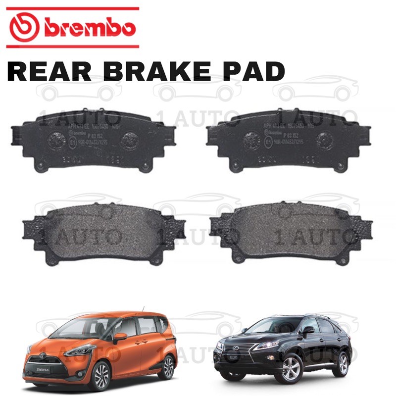 GENUINE BREMBO REAR BRAKE PAD TOYOTA SIENTA NSP170 1.5 LEXUS RX270 ...