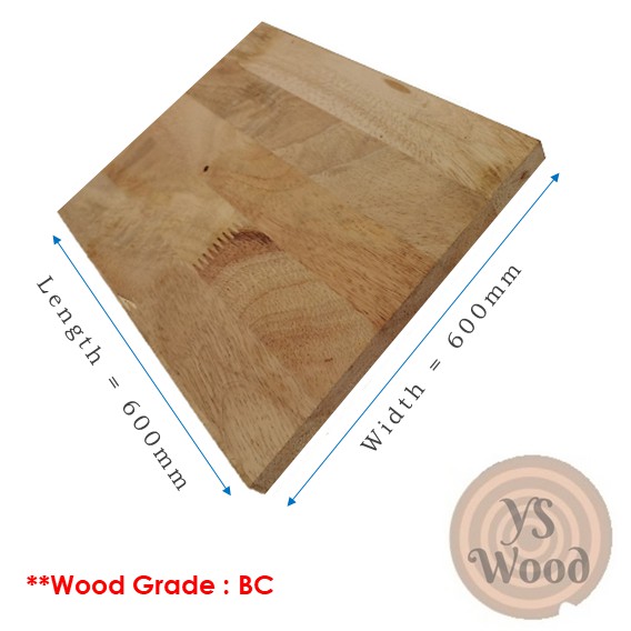 Papan Kayu Getah 2ftx2ft (600x 600mm)(Grade BC)(Rubberwood Board ...