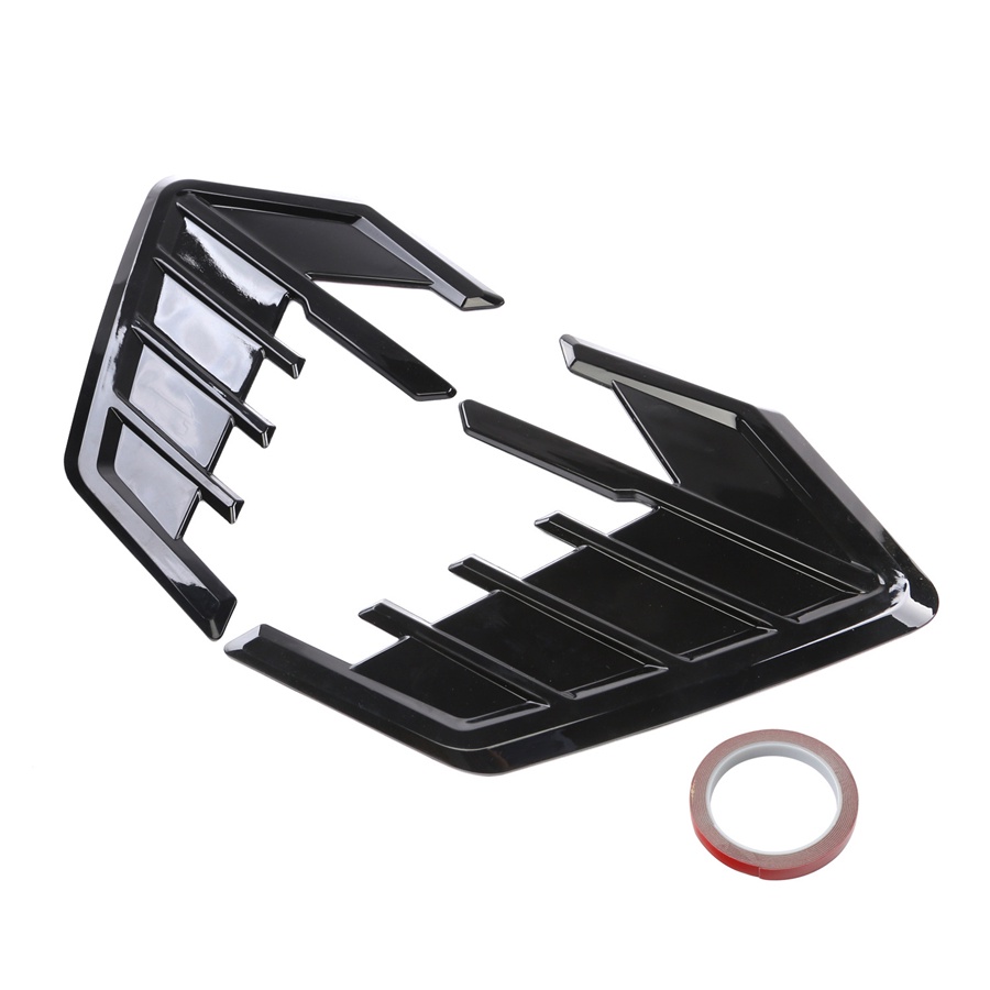 3D Glossy Black Side Wing Fins Air Flow Fender Grill Intake Vent Trim ...