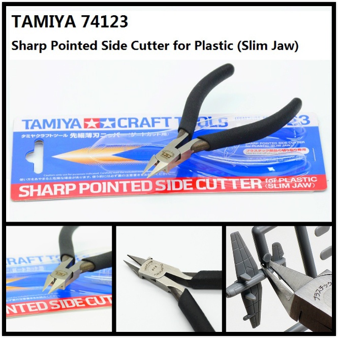 TAMIYA Craft Tools 74123 - Sharp Pointed Side Cutter (Slim Jaw) for ...
