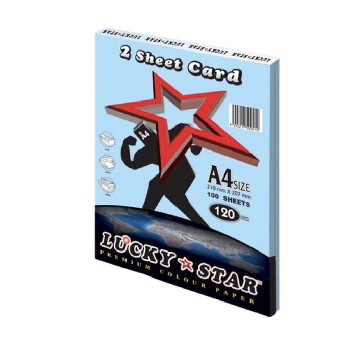 [READY STOCK]LUCKY STAR A4 2 Sheet Card/Colour Paper 120gsm-Lemon/Pink ...