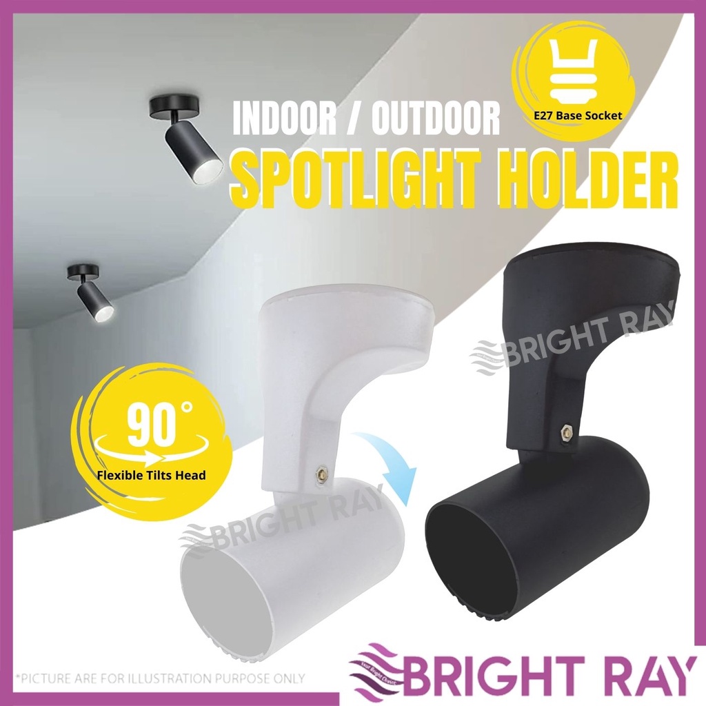 Spotlight Holder Indoor / Outdoor E27 Base Socket Easy Installation ...