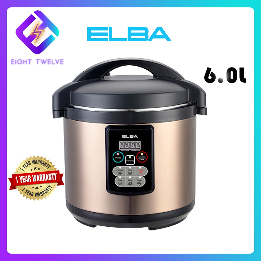 ELBA PRESSURE COOKER 6LITRE EPC-J6010(CG) | Shopee Malaysia