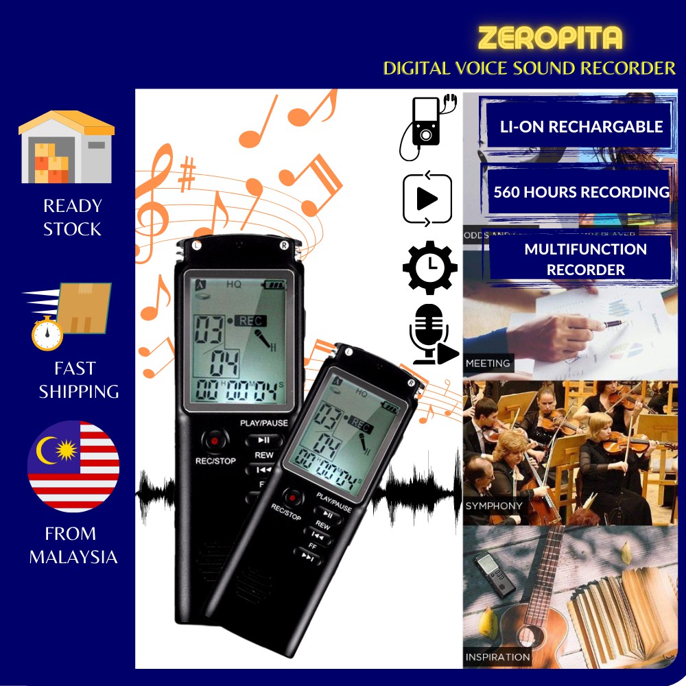 🔥Ready Stock🔥 ZEROPITA T60 Voice Recorder Sound Digital Stereo MP3 LCD ...