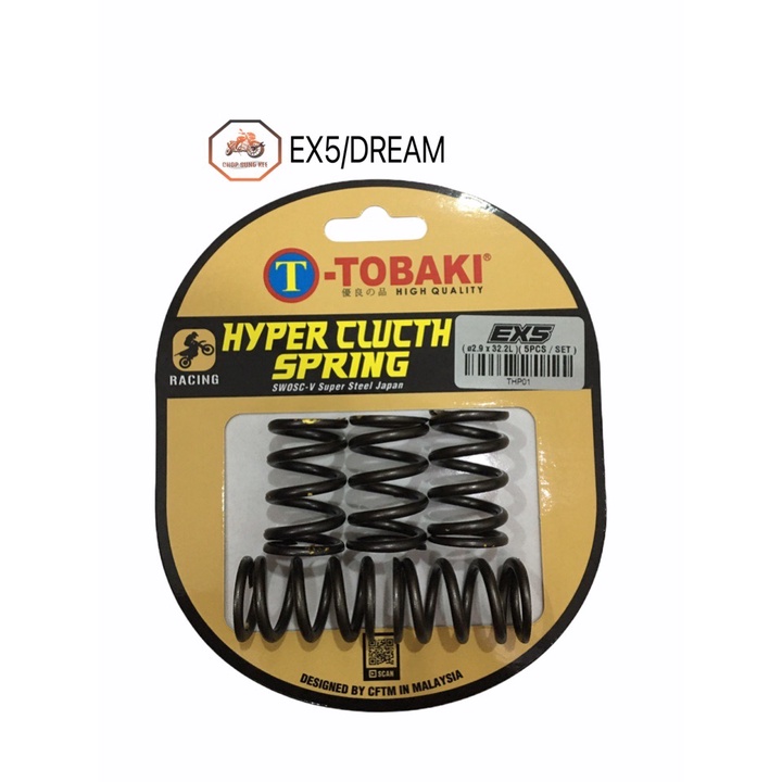 HYPER CLUTCH SPRING RACING TOBAKI (5 SPRING)FOR EX5/DREAM/RS-150/SRL ...