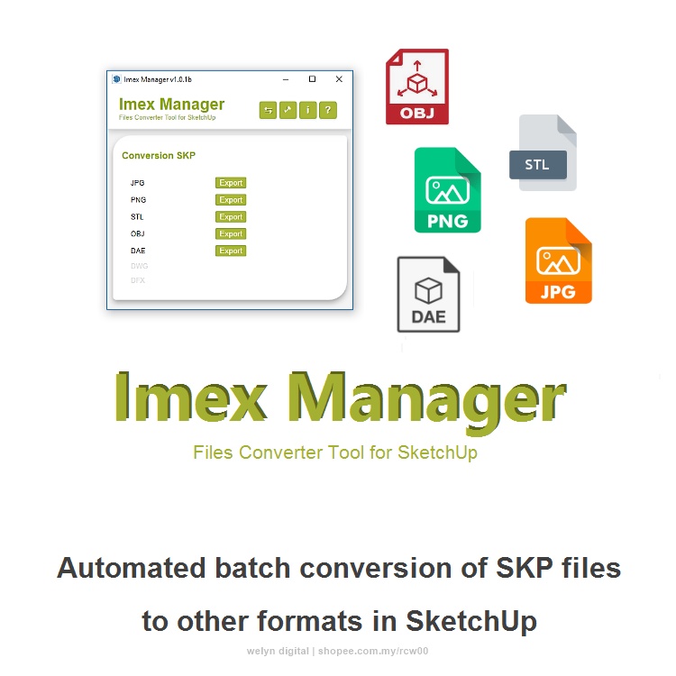 SketchUp | Plugins | Extension | Tutorial Imex Manager 2023 - Automated batch conversion SKP to ...