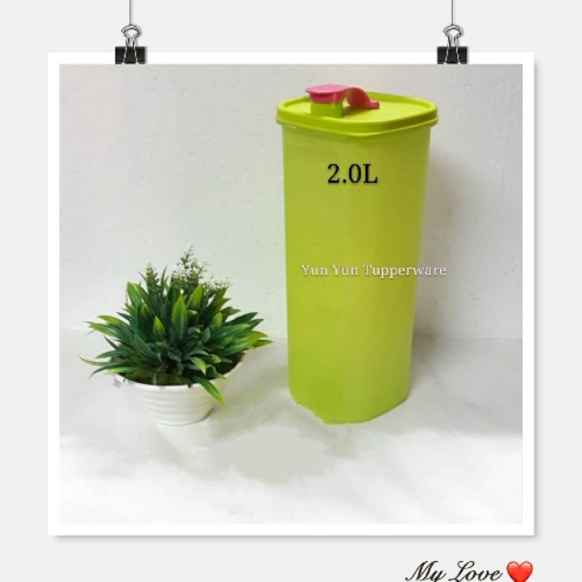 Tupperware Smiley Fridge Water Bottle (1) 2L - Green | Shopee Malaysia