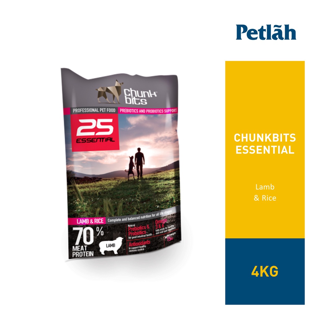 Chunkbits Dog Dry Food Essential Lamb & Rice 4kg | Shopee Malaysia