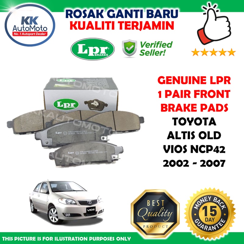 Toyota Altis Old Vios NCP42 2002 - 2007 - Genuine LPR Front Set Brake ...