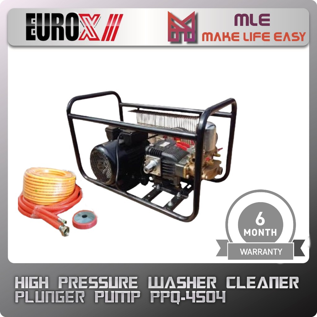 EuroX Europower/YOSHIDA 3HP Motor C/w High Pressure Washer Cleaner Plunger pump PPQ-4504S ...