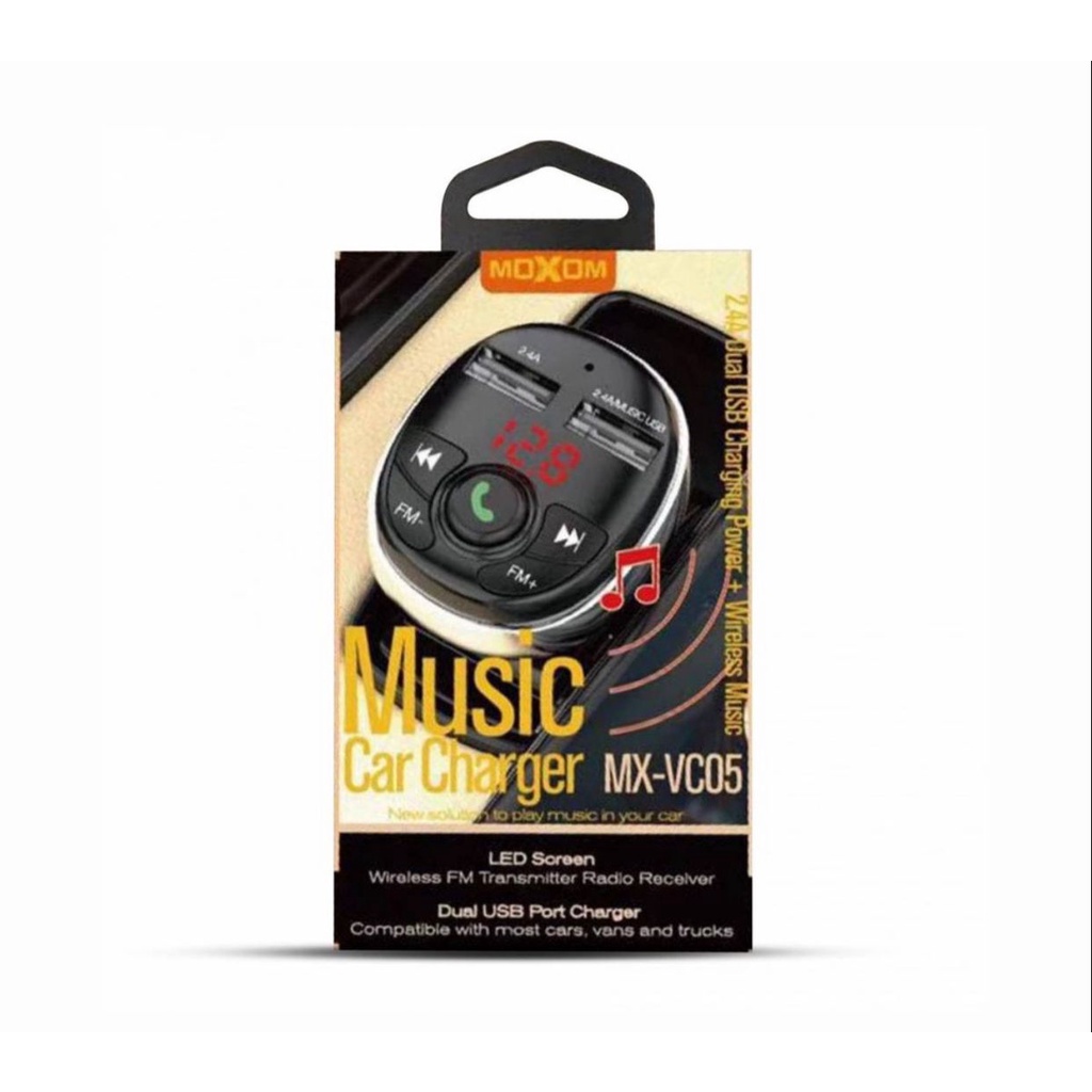 MOXOM MX-VC05 Wireless Bluetooth Music Transmitter DUAL USB Port Fast ...