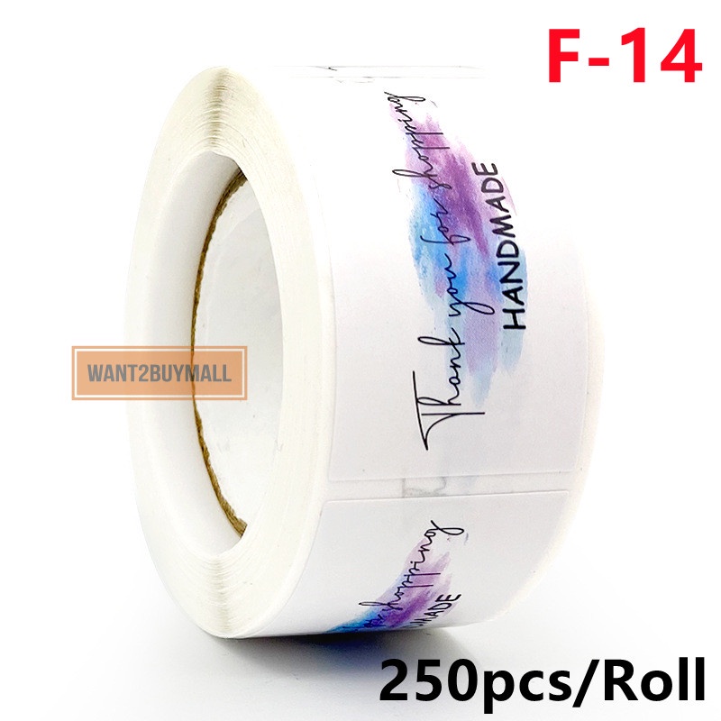 🇲🇾 7.5cm 120pcs Roll Kraft Paper Thank You Sticker Label TQ Stickers ...