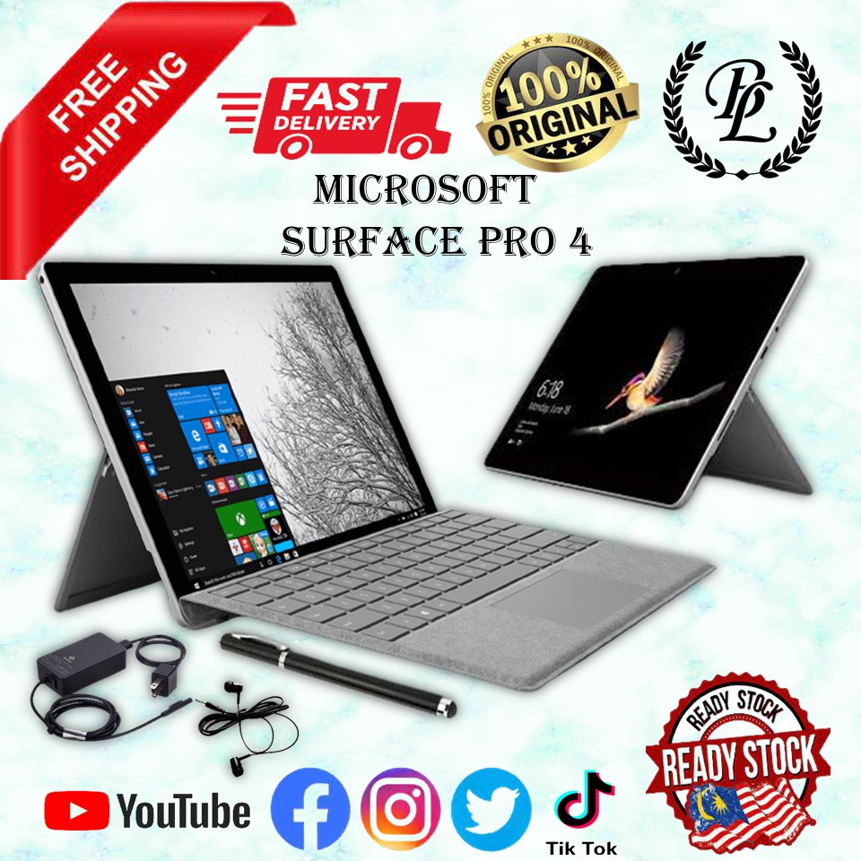 READY STOCK 100% ORIGINAL MICROSOFT SURFACE PRO 4 [ 4GB RAM + 128GB ) 🚛 ...