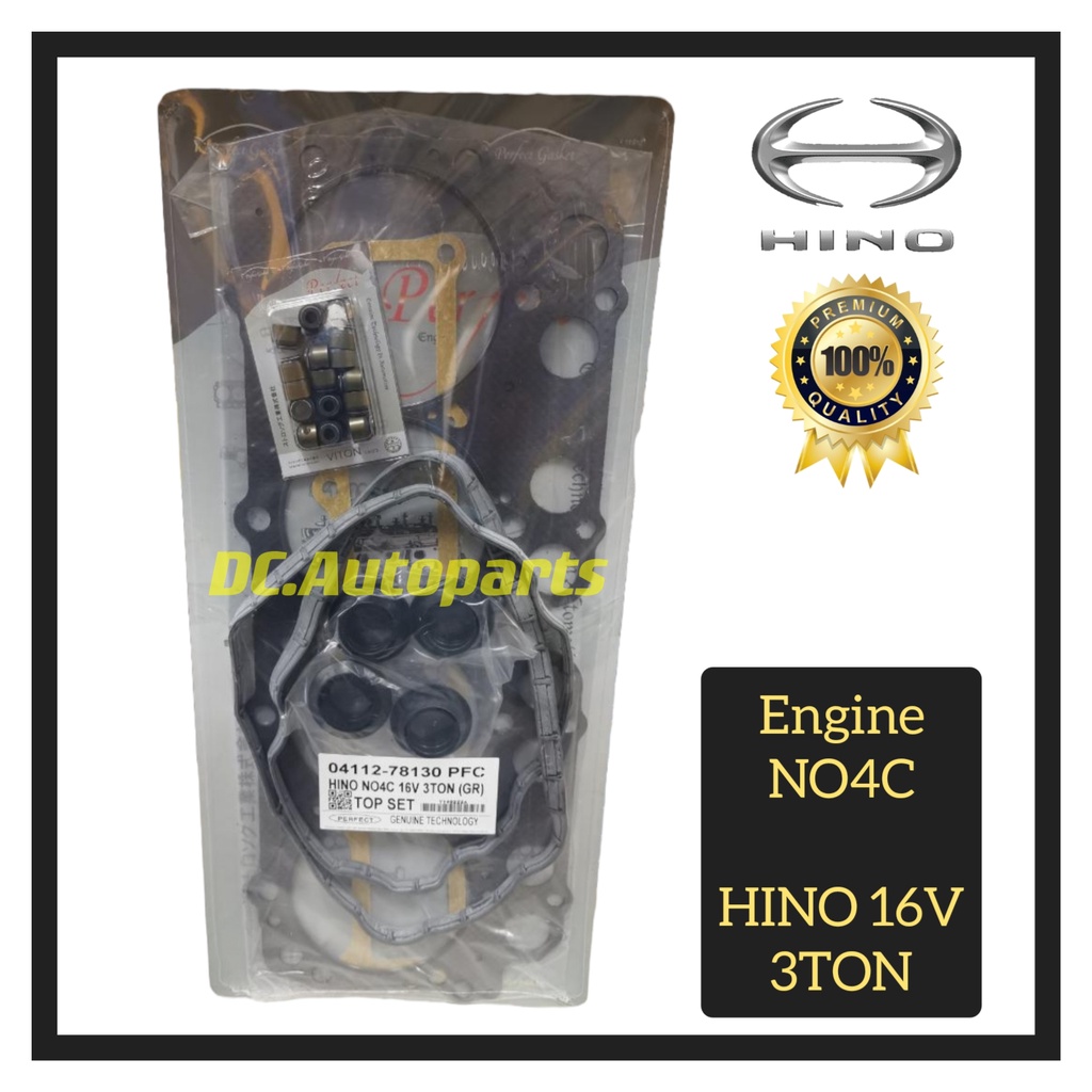 HINO DUTRO 16V 3TON 4O4C N04C ENGINE TOP OR FULL GASKET SET | Shopee ...
