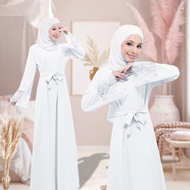 Abaya Lace Jubah Muslimah Baju Raya 2025 Kosong Murahmurah Jubah Dress ...