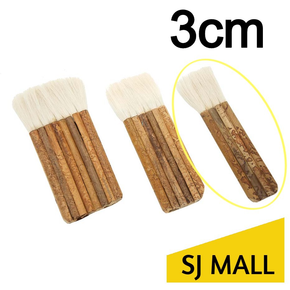 SHELLAC BRUSH 4, 6, 8, 10CM Wood and Bamboo Handle Paint Brush / Berus ...