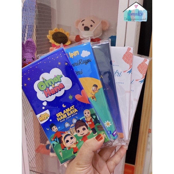 Sampul Raya Design Comel Bergaya Custom Nama, Logo dan gambar. | Shopee ...
