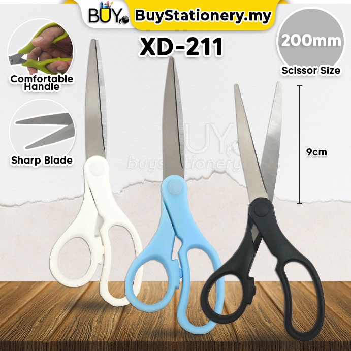 XIDA Sharp Scissors Stainless Steel Cutter Gunting Paper - (1s/CARD) Gunting Kertas Scissors ...