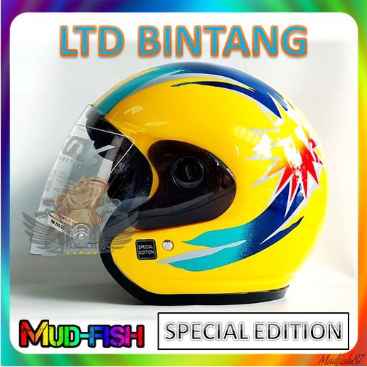 TOPI LTD BINTANG STAR SPORT MERDEKA LIMITED HELMET KUNING (YELLOW ...