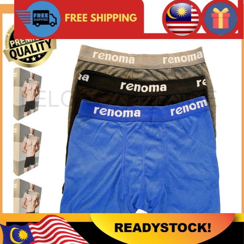 " RENOMA MEN BOXER 3 pcs IN 1 BOX - SPENDER -MEN UNDERWEAR AW1 | Shopee Malaysia