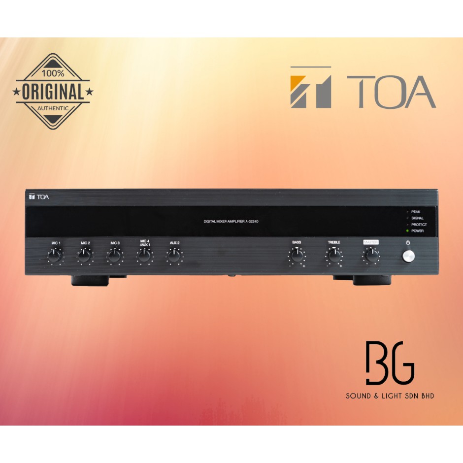 TOA Amplifier A-3224DM 240Watt Mixer Power Amplifier with Four mic ...