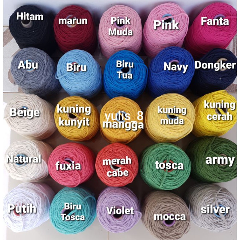 KATUN Benag MACRAME SIZE 4MM, PREMIUM COTTON Weight 500gr | Shopee Malaysia