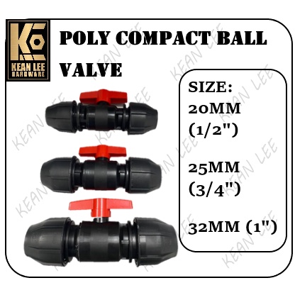 20MM/ 25MM/ 32MM POLY COMPACT BALL VALVE/POLY STOP COCK/ POLY ...