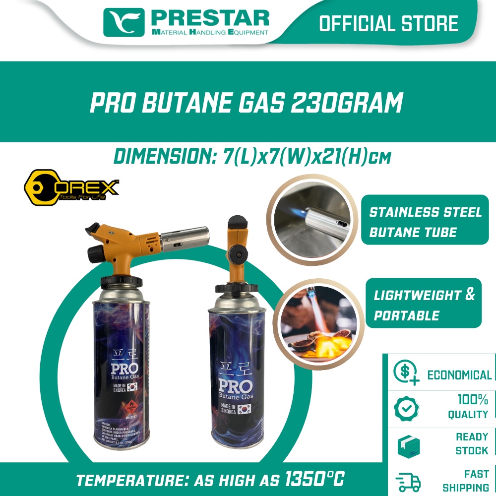 PRESTAR MHE Orex Blow Torch Food Gas Torch Gun Butane Gas Combo ( 1 ...