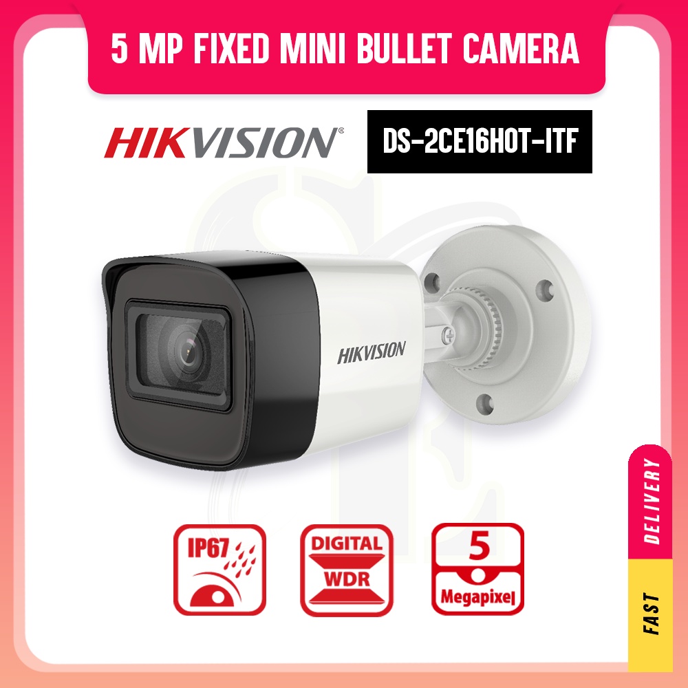 Hikvision DS-2CE16H0T-ITF 5 MP Fixed IR Mini Bullet Camera | Shopee ...