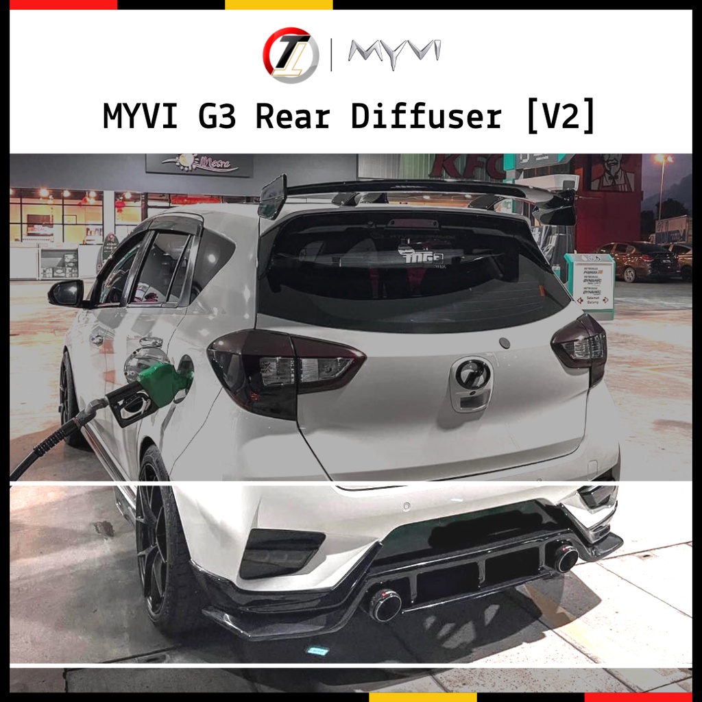 Myvi Gen3 V2 Rear Diffuser with Paint / No Paint Fibre Material | Myvi ...