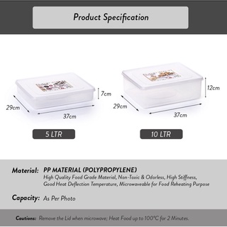 Elianware E-1033 5L / E-1034 10L Transparent/Clear Multipurpose Container Food Doughnut Bread ...