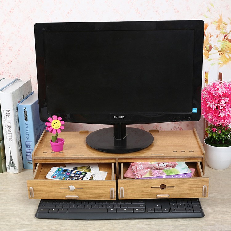 DIY Multipurpose MDF Wood LCD monitor rack Desktop monitor RAK KAYU MDF ...