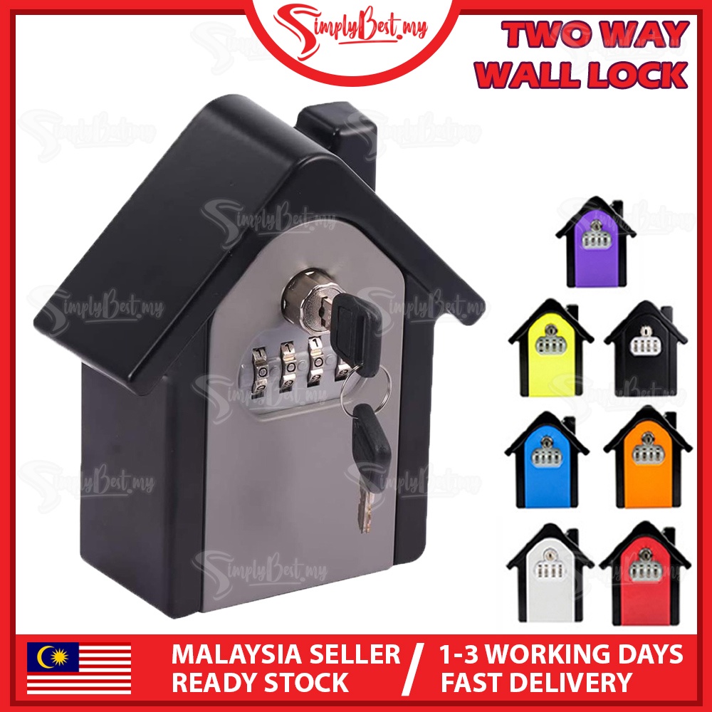 SIMPLYBEST Large Two Way Wall Mount Key Passcode Lock Key Storage Safe ...