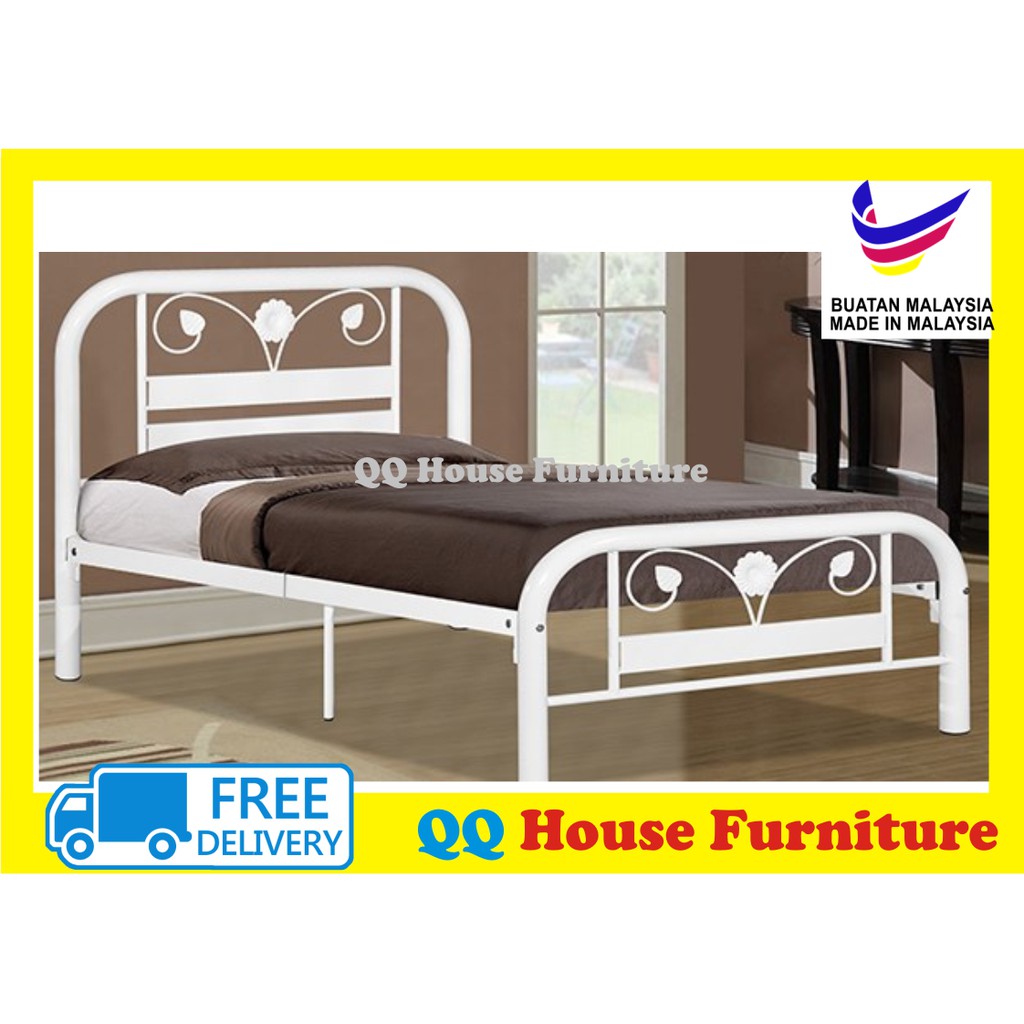 FREE SHIPPING / METAL SINGLE BED FRAME / KATIL BESI / BEDROOM FURNITURE ...