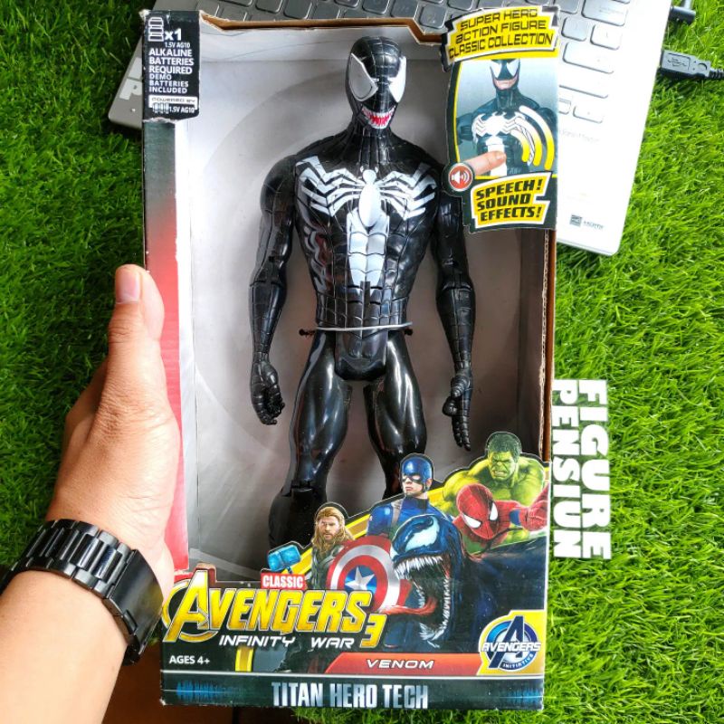 Marvel AVENGERS VENOM SPIDERMAN TITAN HERO TECH SPIDER MAN WITH SOUND ...