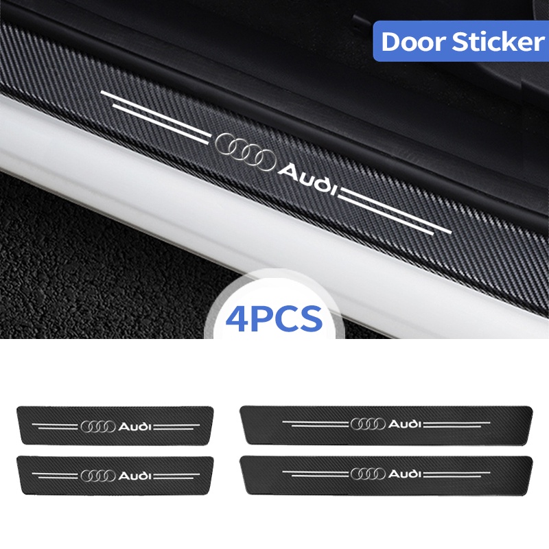 For Audi Carbon Fiber Car Door Sticker Protector Auto Threshold Strips ...