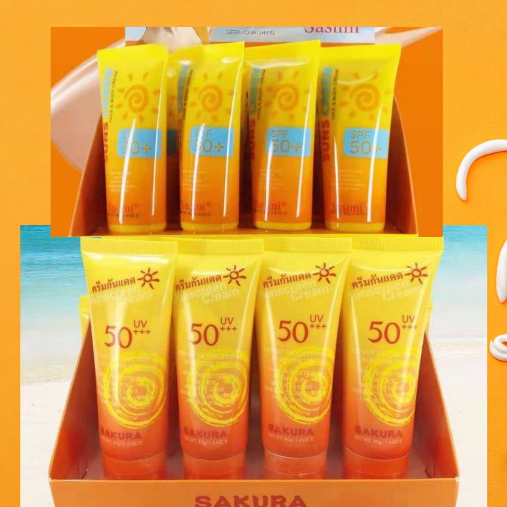 SASIMI SAKURA SUNSCREEN FACE & BODY CREAM SPF 50 PA+ | Shopee Malaysia