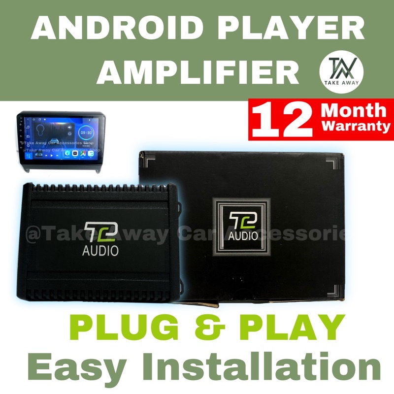 Car Amplifier Audiobank 100W 4 Channel Amp Android Player 360 Surround ...