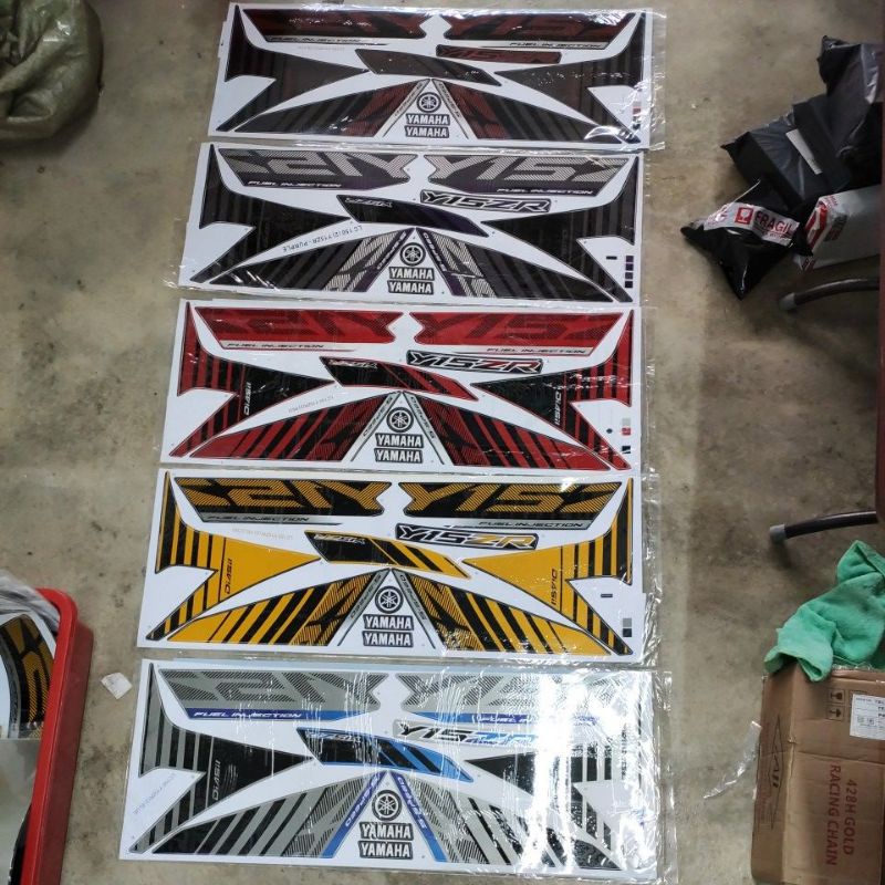 Stiker sticker body stripe cover set (2) yamaha y15zr y15 lc150 batman merah purba biru purple ...