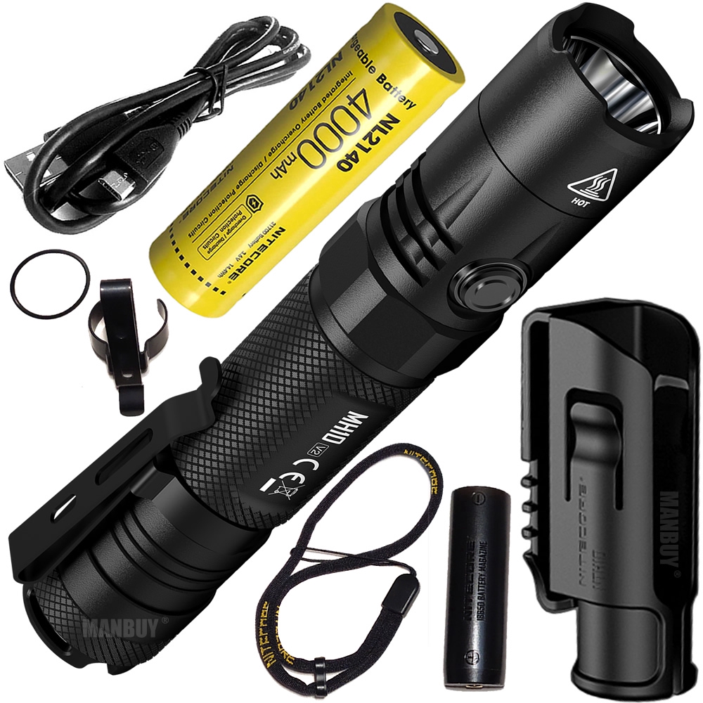 Nitecore MH10 V2 1200 Lumens Rechargeable LED Flashlight Dual Fuel EDC ...