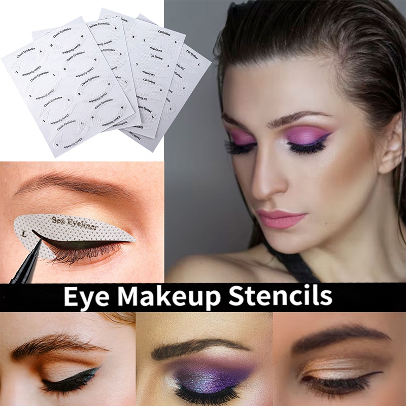 4 Sheets Eye Makeup Stencils Eyeline Template Shaping Tools Eyebrows ...